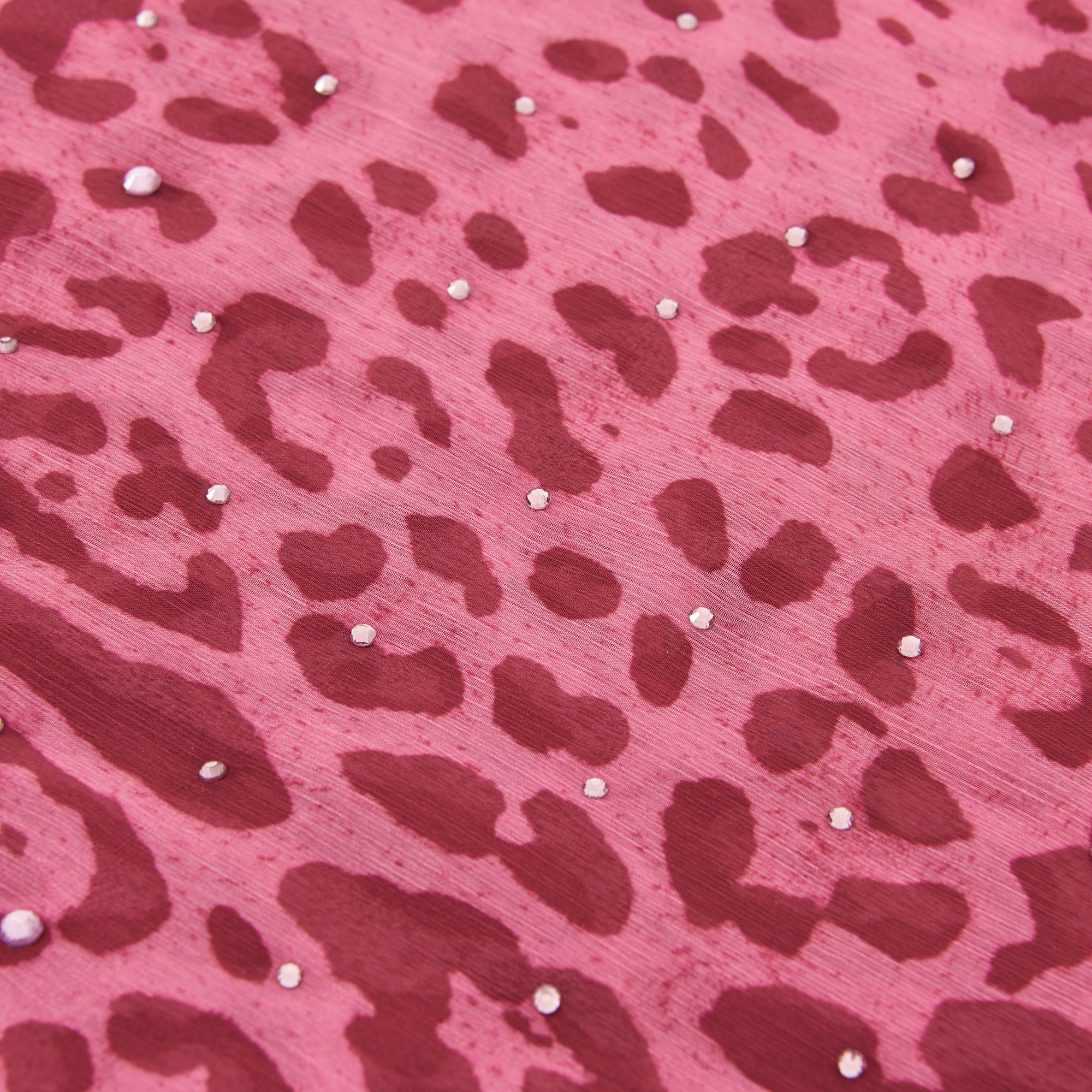 Ladies Pink Animal Printed Woven Scarf - Queenspark