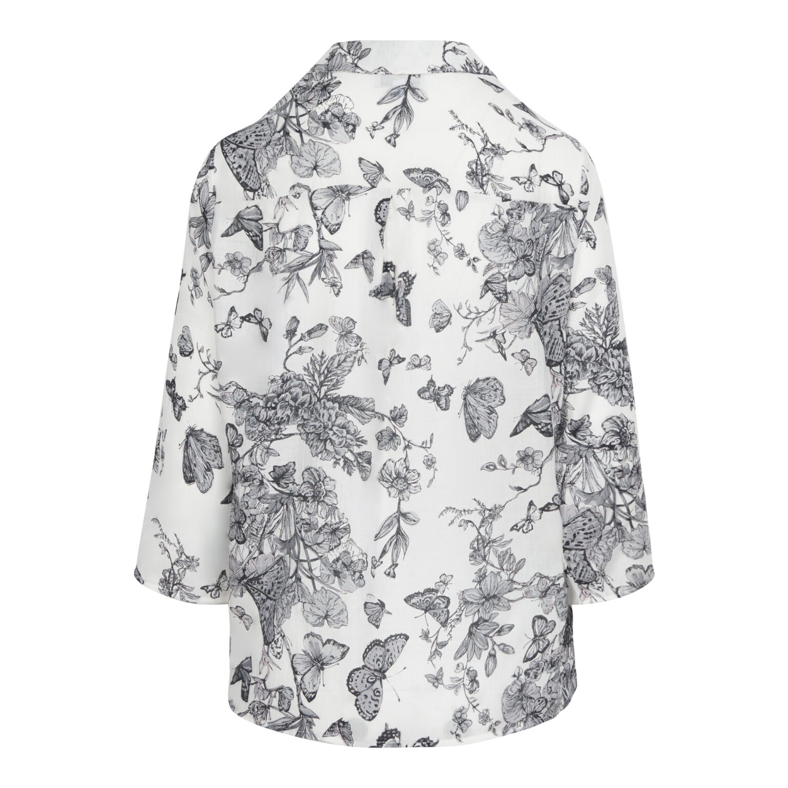 Ladies Woven Monotone Butterfly Shirt - Queenspark