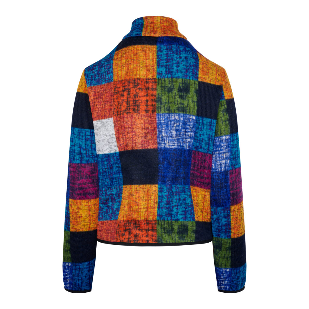 Ladies Knitted Check Print Jacket - Queenspark