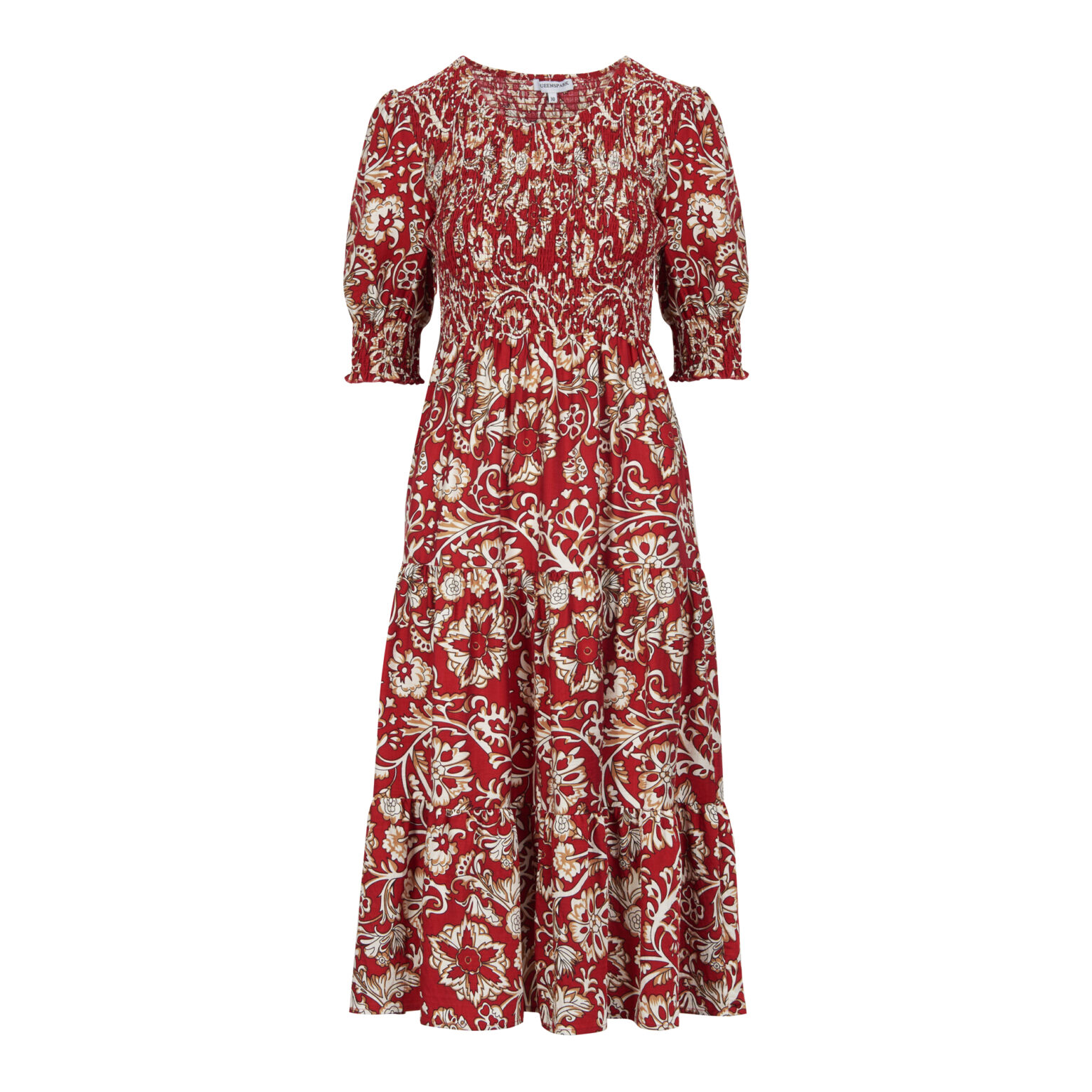 Ladies Woven Monotone Tiered Dress - Queenspark