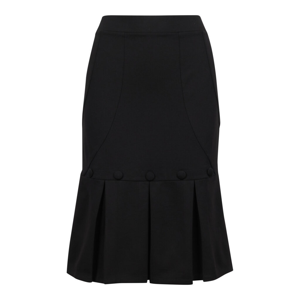 Ladies Inverted Pleat Ponti Knit Skirt - Queenspark