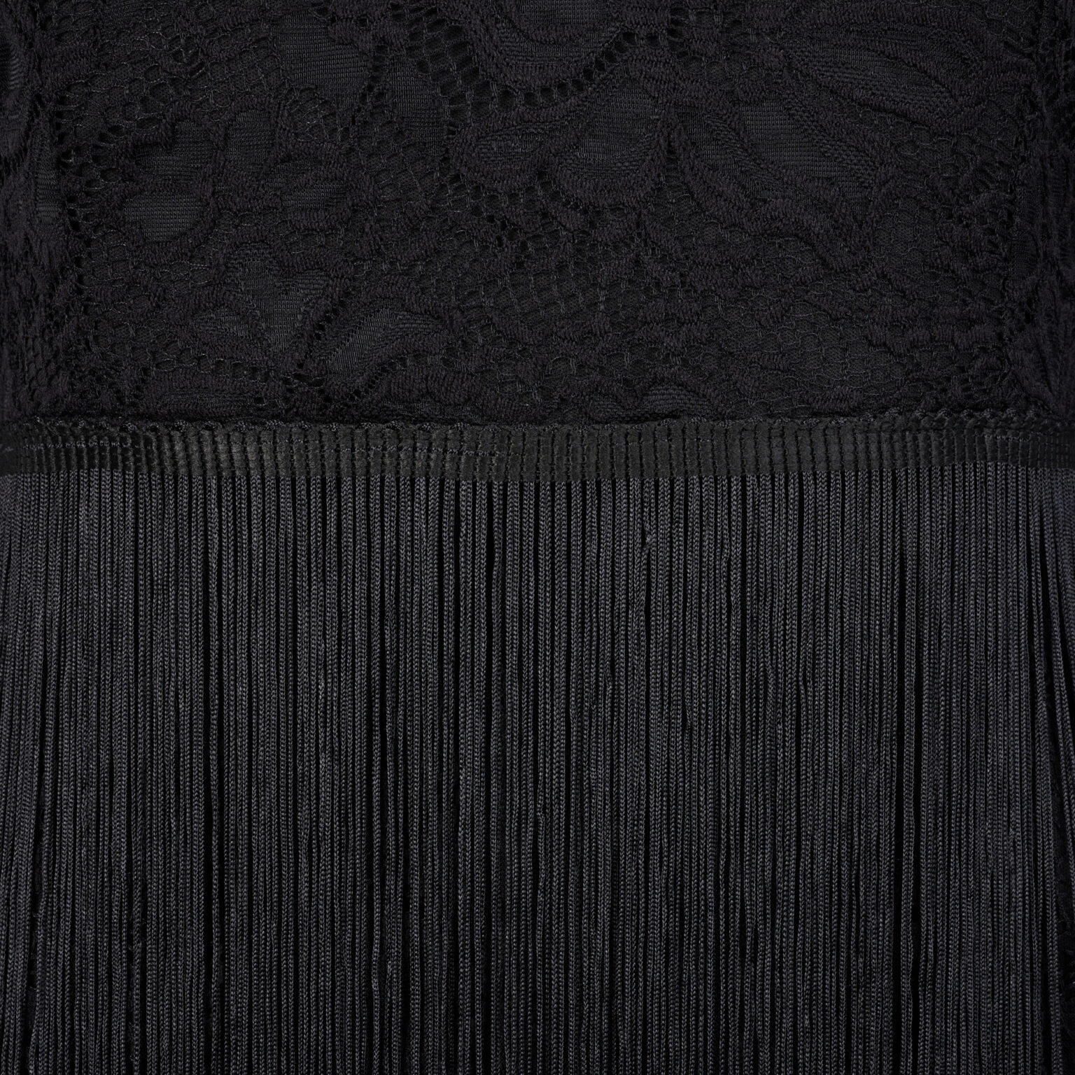Lds Lace Tiered Fringe Knit Dress - Queenspark