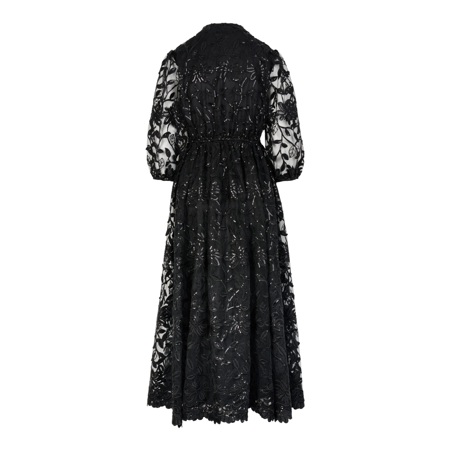 Ladies Glam 3D Lace Fit & Flare Woven Dress - Queenspark